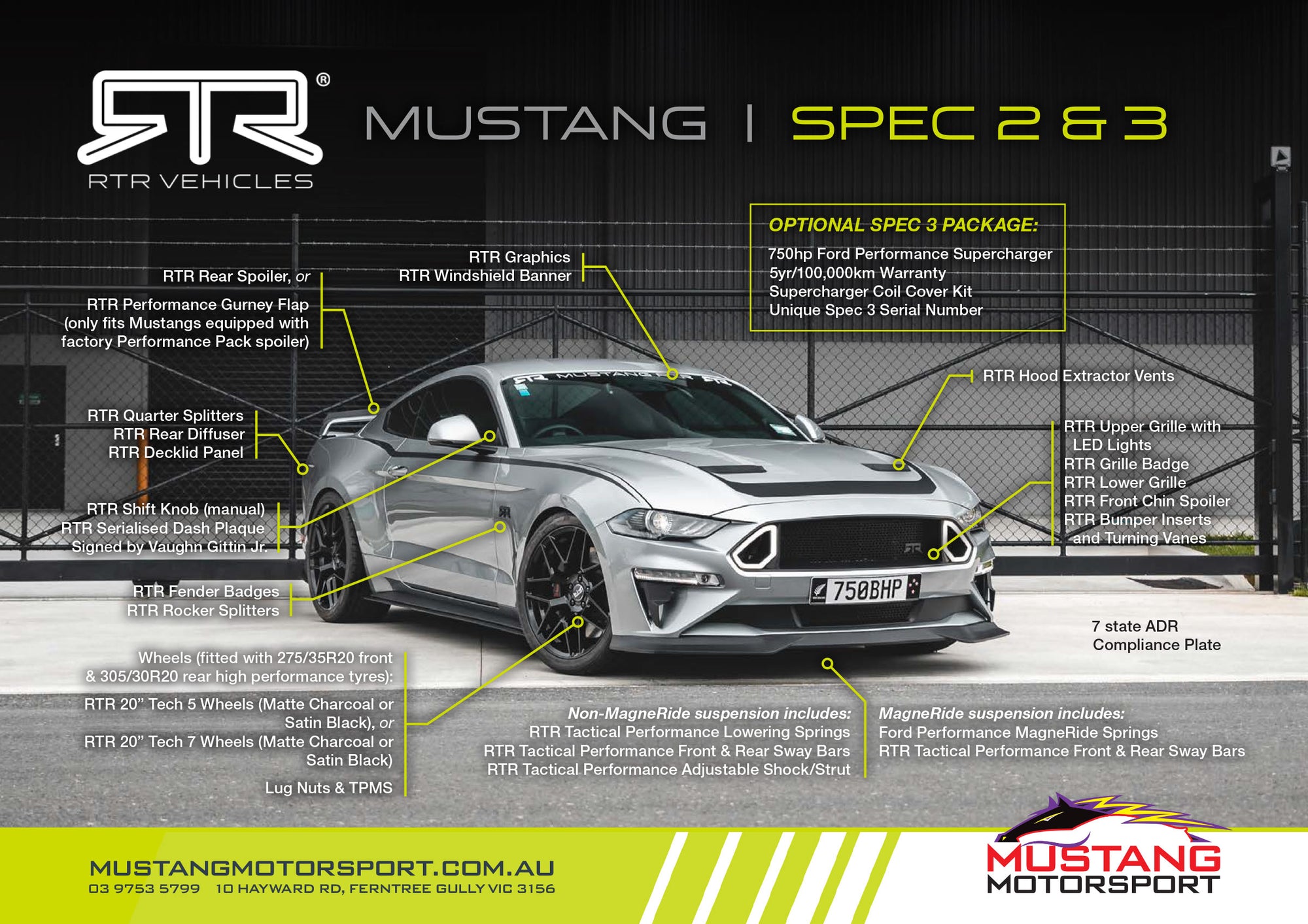 2018-2023 RTR Mustang Spec 2 & Spec 3